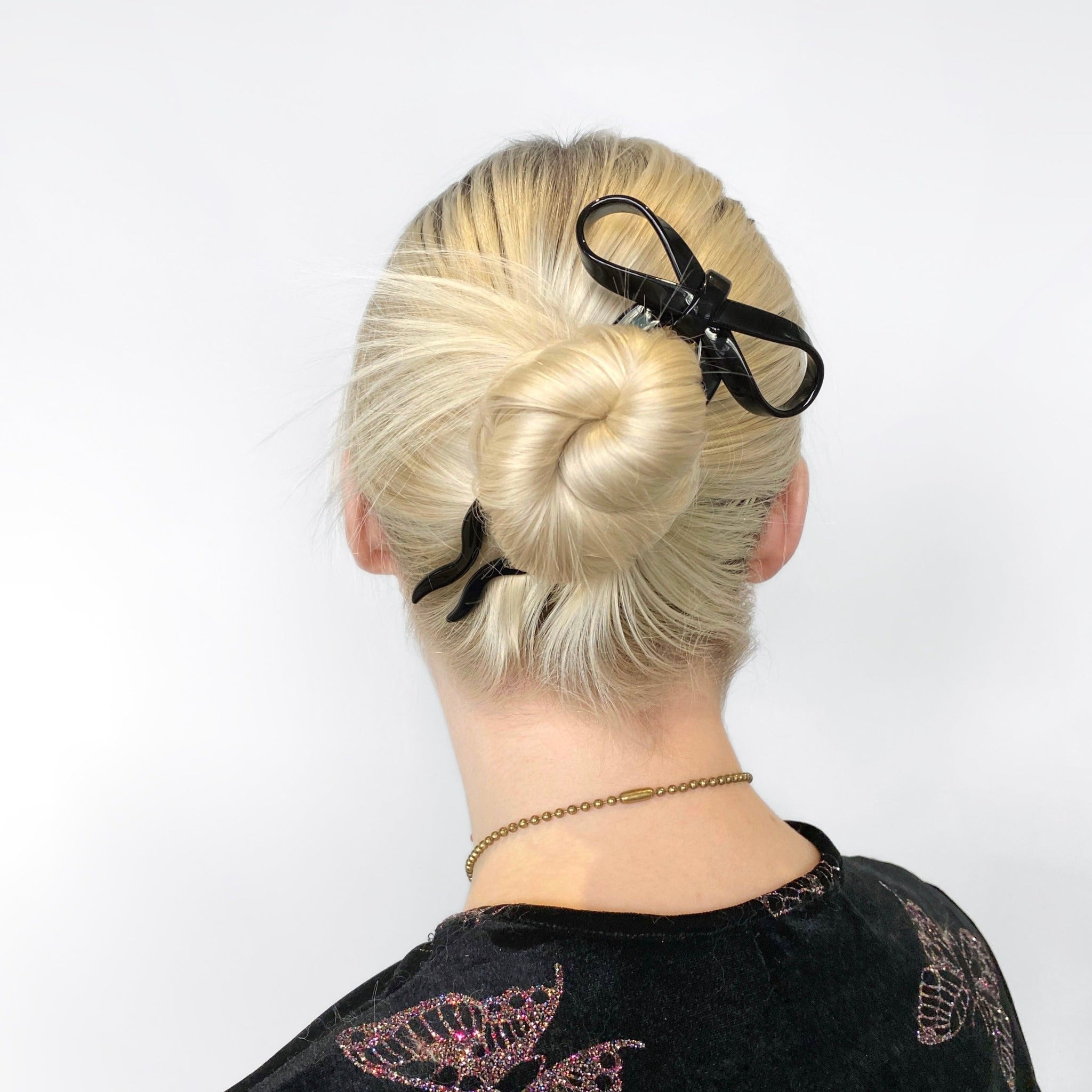Bow Hairpin in Large Black – Shop Chunks